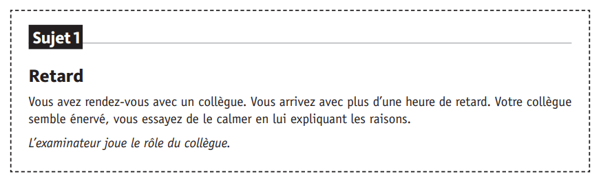 DELF Pro B1 - Production et interaction orales - Exercice en ...